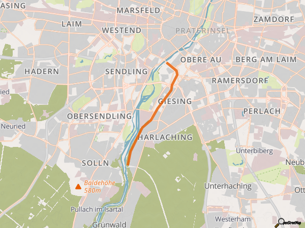 Naviki – Fahrradhauptroute Hochufer Harlaching